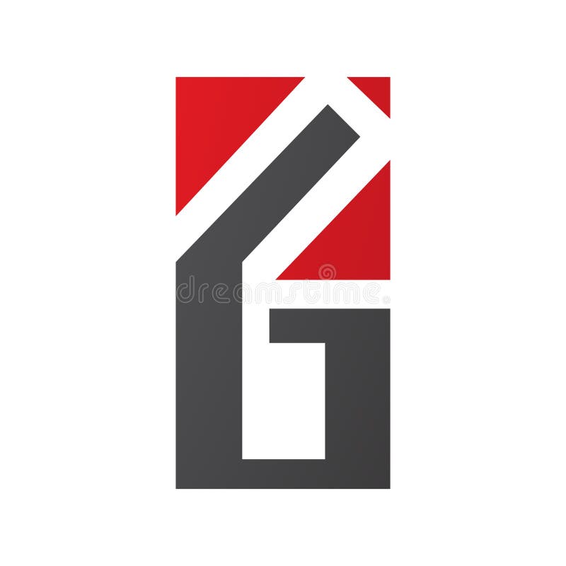 Red and Black Rectangular Letter G or Number 6 Icon Stock Vector ...