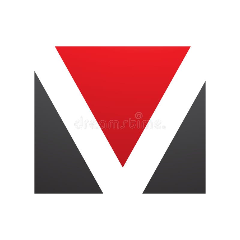 Red and Black Rectangular Shaped Letter V Icon Stock Vector ...