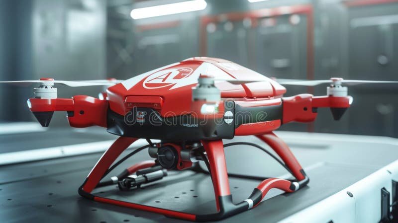 Red and Black Remote Controlled Flying Device Stock Photo - Image of ...