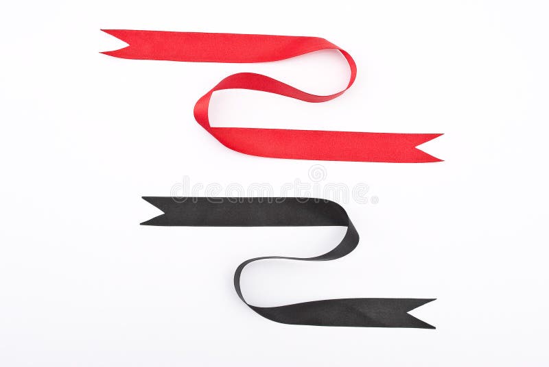 Red and black ribbons stock photo. Image of passion, material - 15307586
