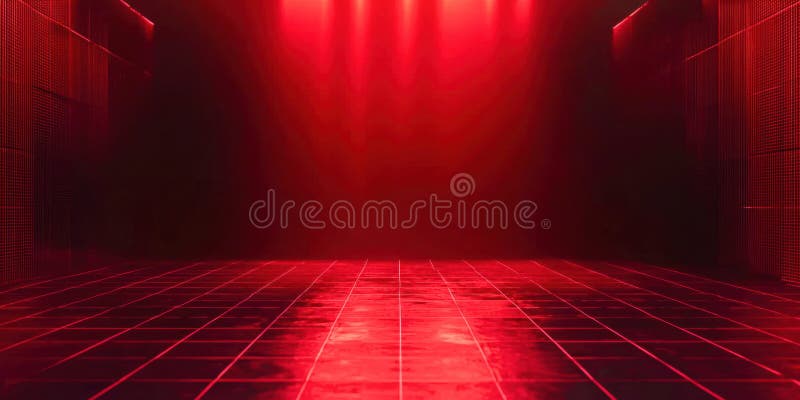 A Red and Black Room with a Red Floor Stock Illustration - Illustration ...