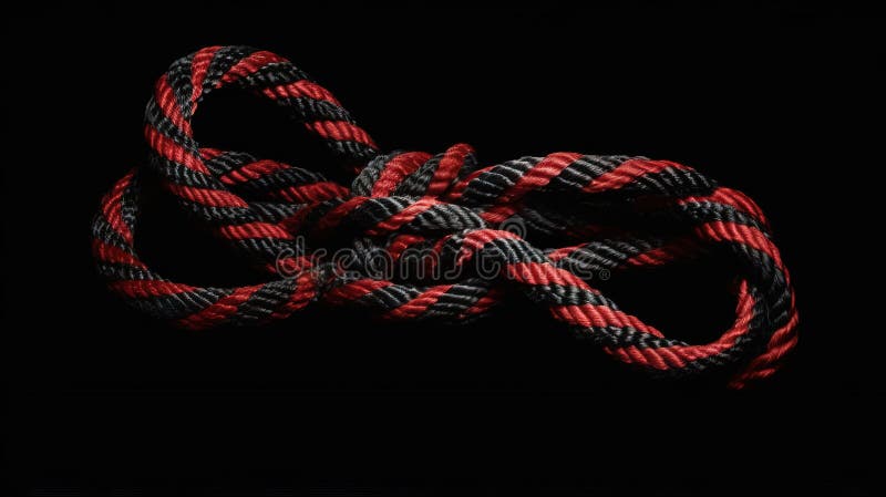 A Red and Black Rope on a Black Background with a Black Background ...