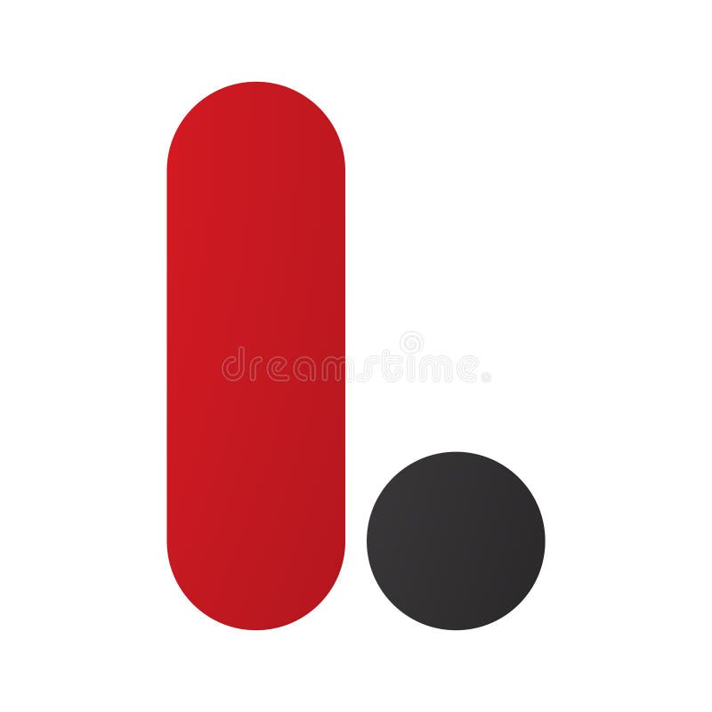 Red and Black Rounded Letter L Icon Stock Vector - Illustration of ...