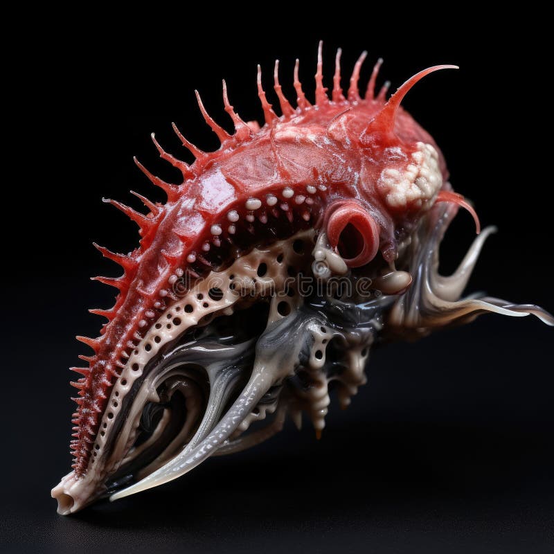 A Red and Black Sea Creature Stock Illustration - Illustration of ...