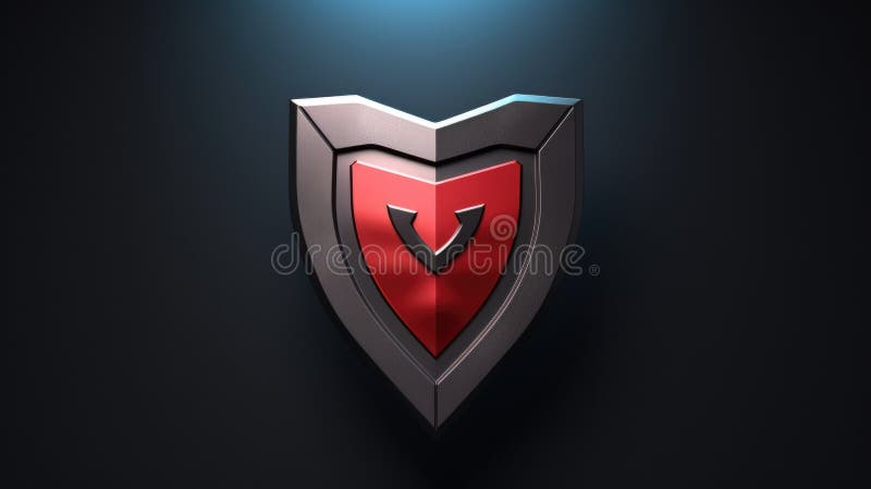 A Red and Black Shield Logo on a Black Background. Ideal for Branding ...