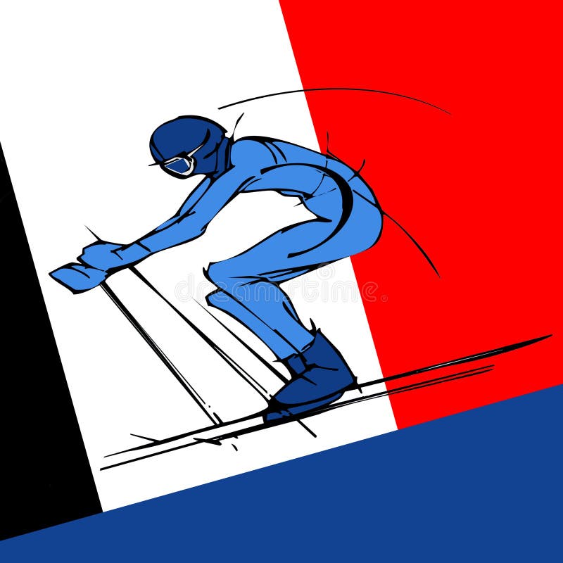 Silhouette of Skier, Vector Draw Stock Vector - Illustration of ... Silhouette of Skier, Vector Draw Stock Vector - Illustration of ...