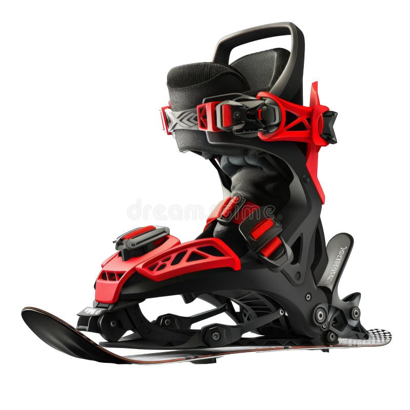 Red and Black Snowboard Boot and Binding Stock Illustration ...