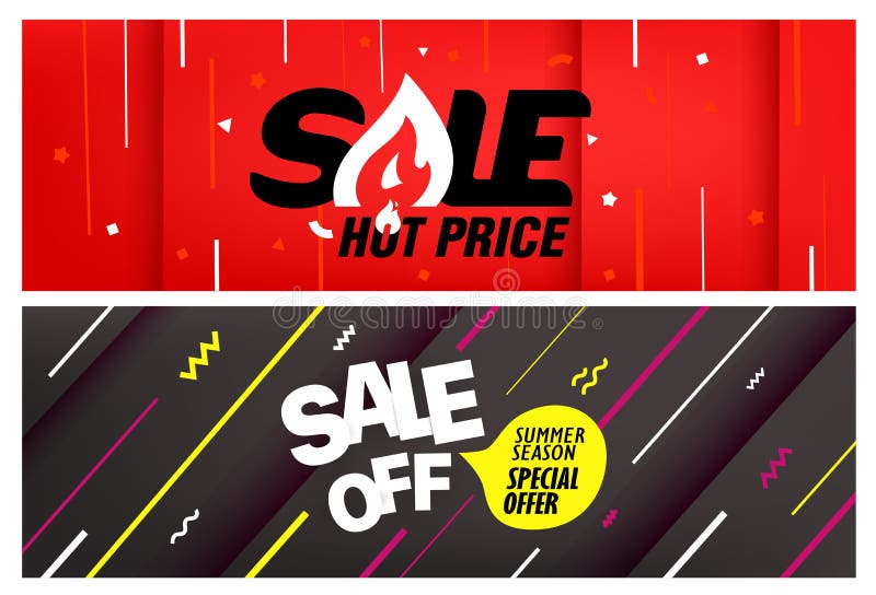 Red and Black Special Offer Banners Stock Vector - Illustration of ...