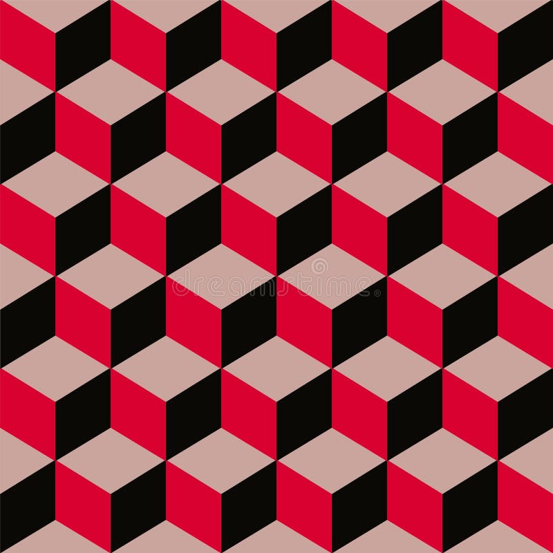 Red and Black Stacked Cubes Pattern Design Stock Vector - Illustration ...