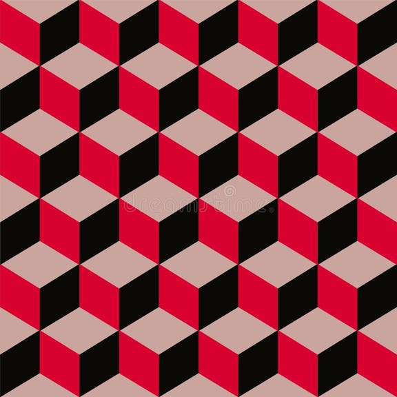 Red and Black Stacked Cubes Pattern Design Stock Vector - Illustration ...