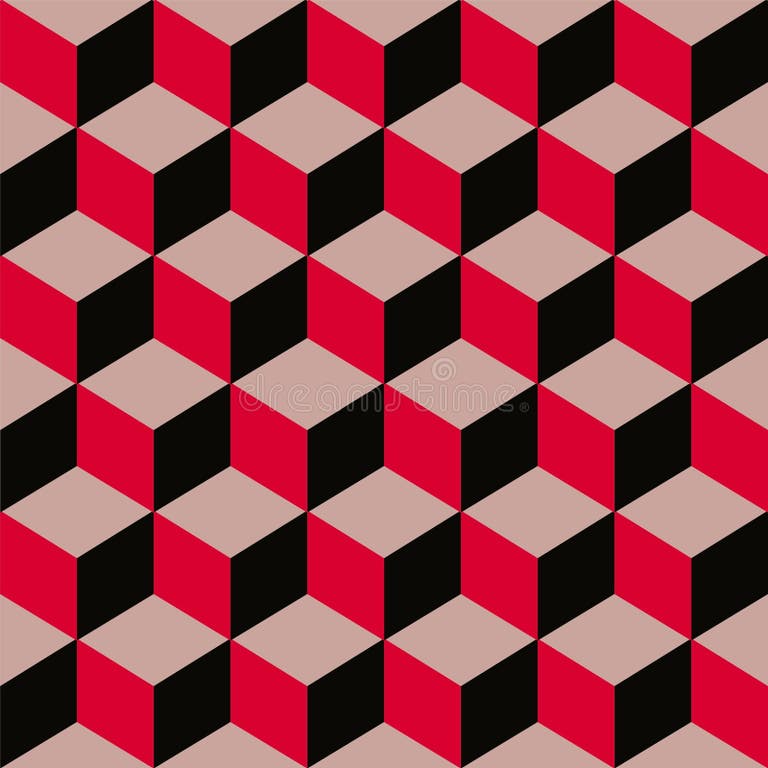 Red and Black Stacked Cubes Pattern Design Stock Vector - Illustration ...