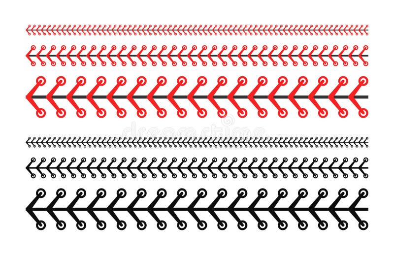 Red and Black Stitch or Stitching of the Baseball Isolated on White Background. Vector ...