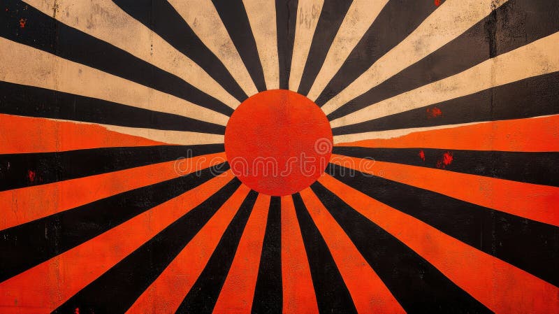 Red and Black Sunburst Mural Stock Image - Image of creative, artistic ...