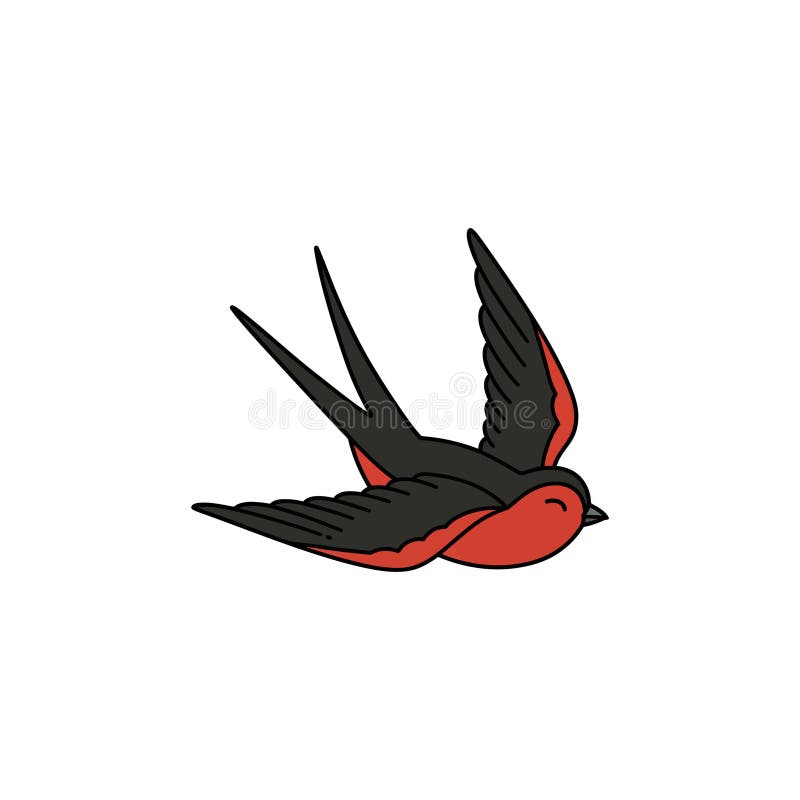 Flat Red Swallow Bird Stock Illustrations – 129 Flat Red Swallow Bird ...