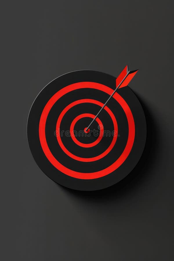 Red and Black Target with Arrow Stock Image - Image of shooting ...