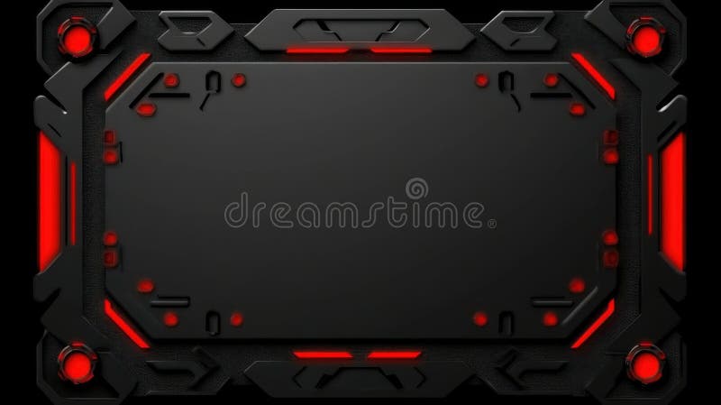 Red and Black Tech Panel Design Stock Illustration - Illustration of ...