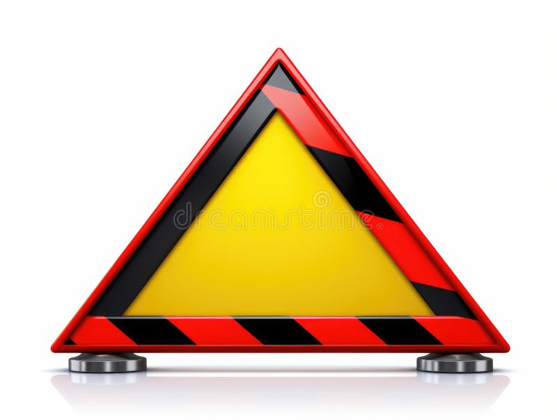 Red Triangular Warning Sign White Border Exclamation Mark Stock Photos ...