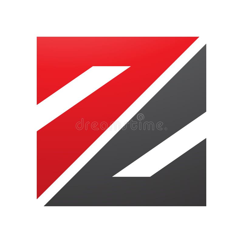Red and Black Triangular Square Shaped Letter Z Icon Stock Vector ...
