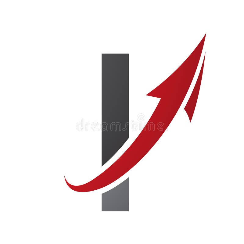 Red and Black Uppercase Letter I Icon with an Arrow Stock Vector ...