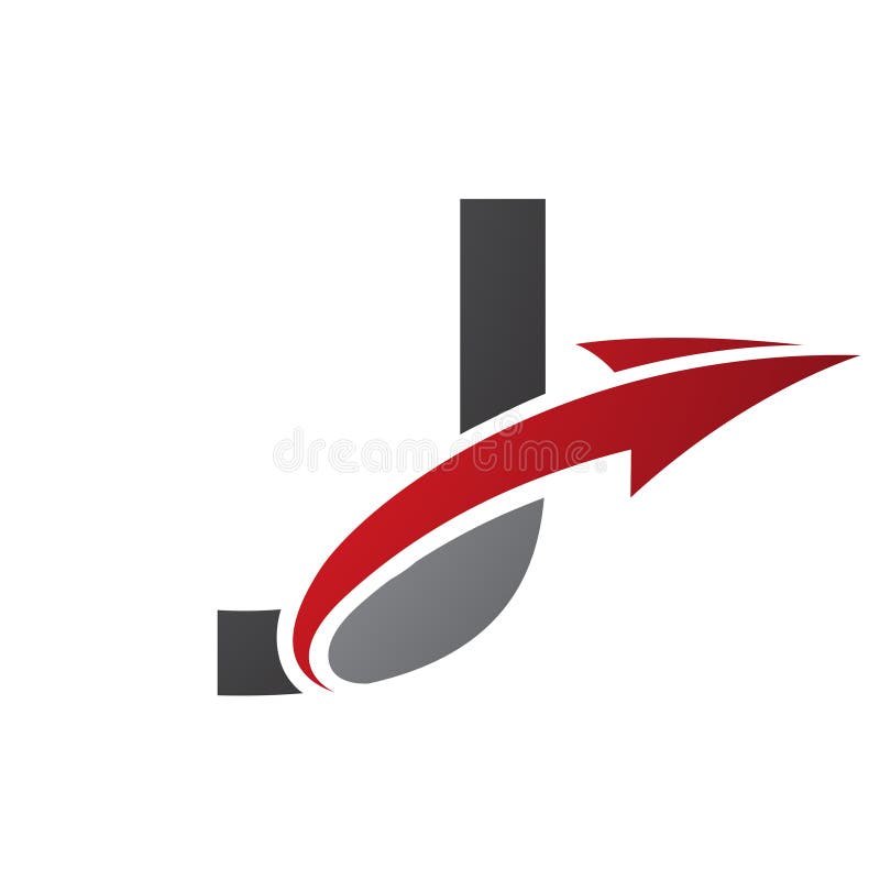 Red and Black Uppercase Letter J Icon with an Arrow Stock Vector ...
