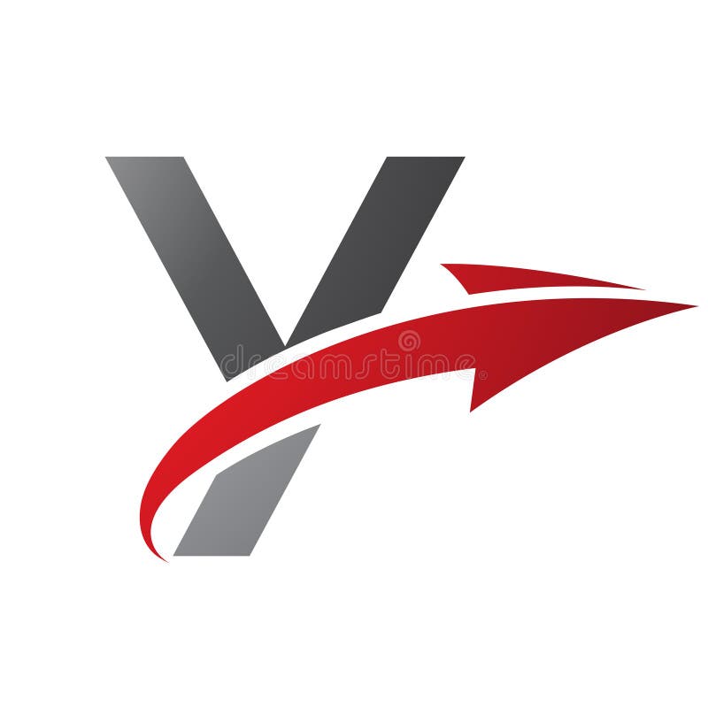Red and Black Uppercase Letter Y Icon with an Arrow Stock Vector ...