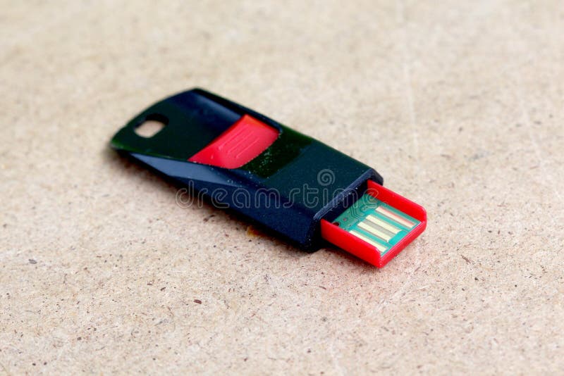 Red black USB memory stick stock photo. Image of dirty - 80154876