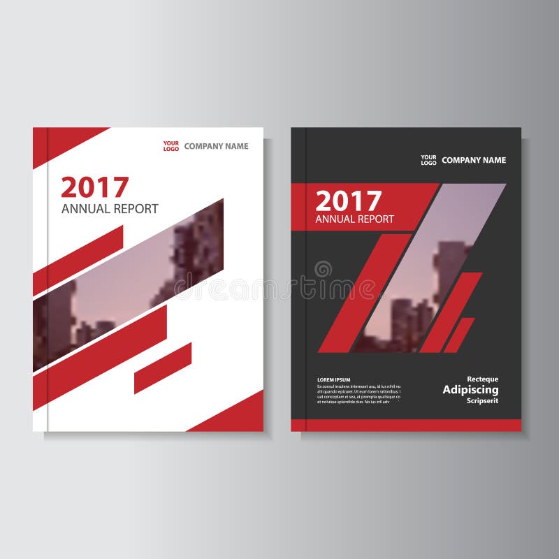 Red Black Vector Annual Report Leaflet Brochure Flyer Template Design ...
