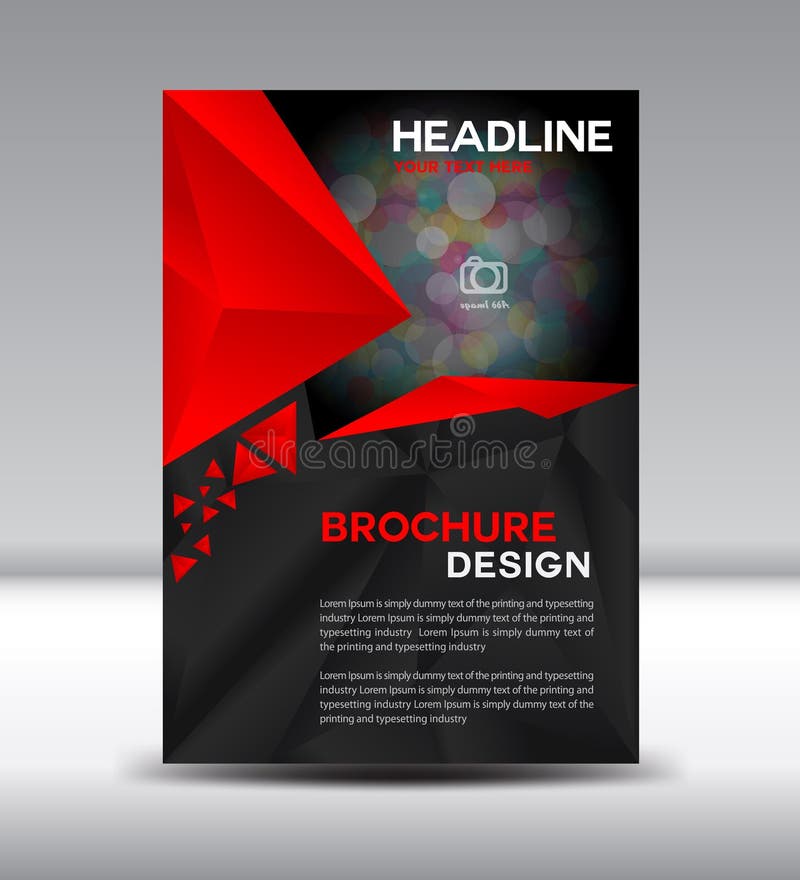 Annual Report Brochure Flyer Template, Red Cover Design Stock Vector ...