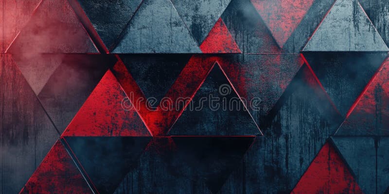 Red and Black Wall with Triangles Stock Image - Image of abstract ...