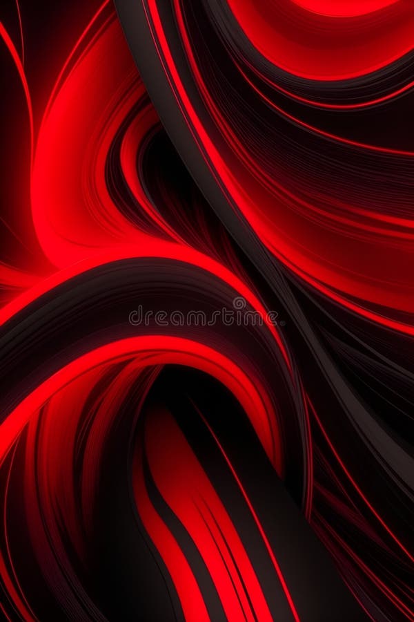 Red and Black Waves. Vertical Composition Stock Illustration ...