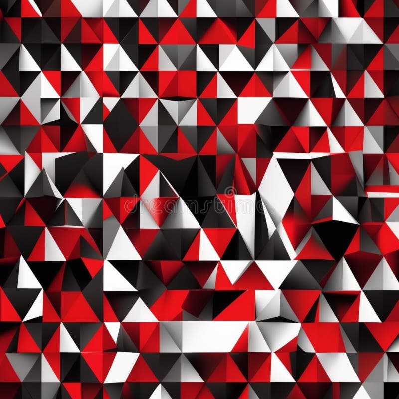 Red Black and White Background with Abstract Triangle Pattern Stock ...