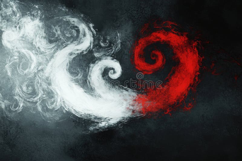 Red, Black, and White Colors Create a Dynamic Visual Effect, Conveying ...