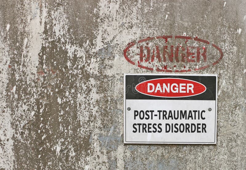 Red, Black and White Danger, Post-Traumatic Stress Disorder Warning ...