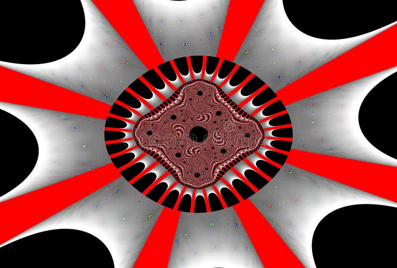 Red, Black and White Star Fractal Stock Illustration - Illustration of ...