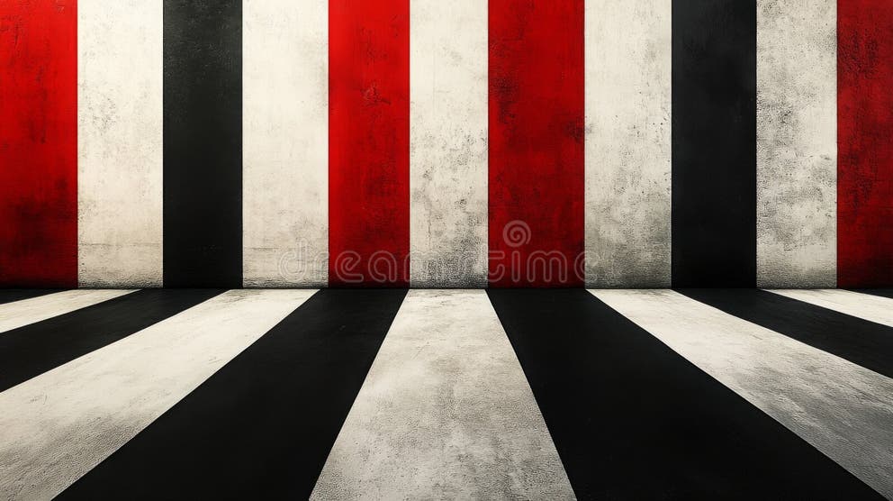 Red Black White Striped Room Interior Background Stock Illustration ...
