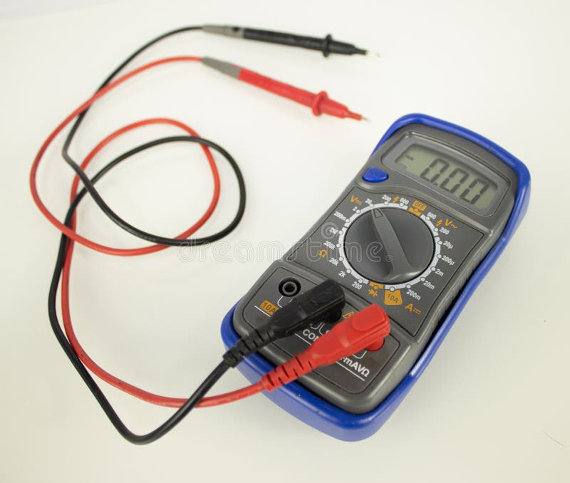 Red and Black Wire Probe Connected To a Multimeter Stock Image - Image ...