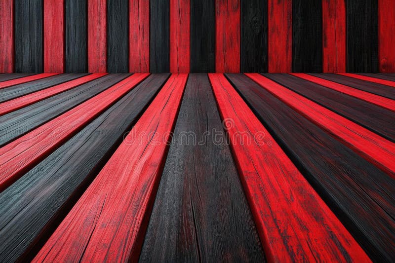 Red and Black Wooden Planks Create a Striking Contrast Design Pattern ...