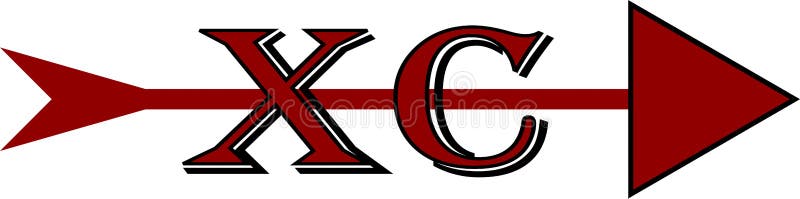 Red and Black XC with a Red Arrow Stock Illustration - Illustration of ...