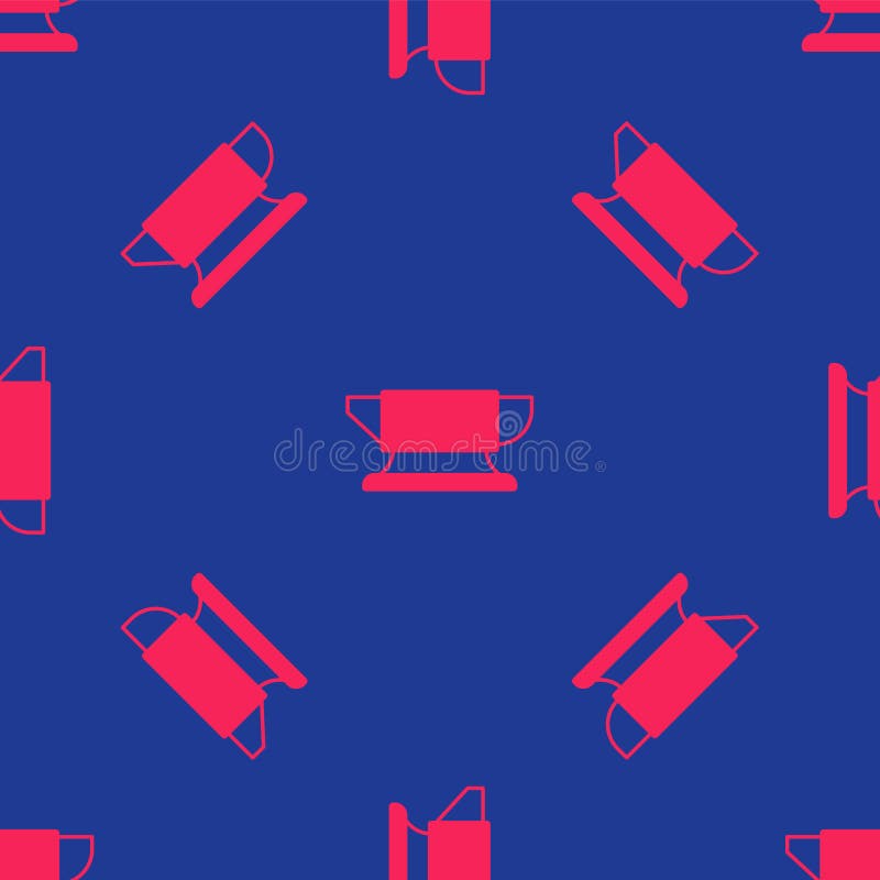 Red Blacksmith Anvil Tool Icon Isolated Seamless Pattern on Blue ...