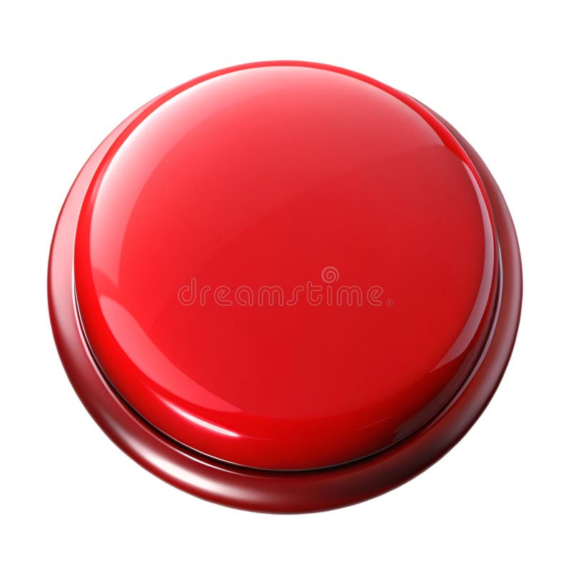 Red Blank Button Isolated on White Background Stock Illustration - Illustration of gadget ...