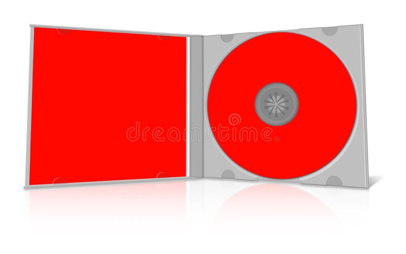 Red blank cd case stock illustration. Illustration of disc - 83566479