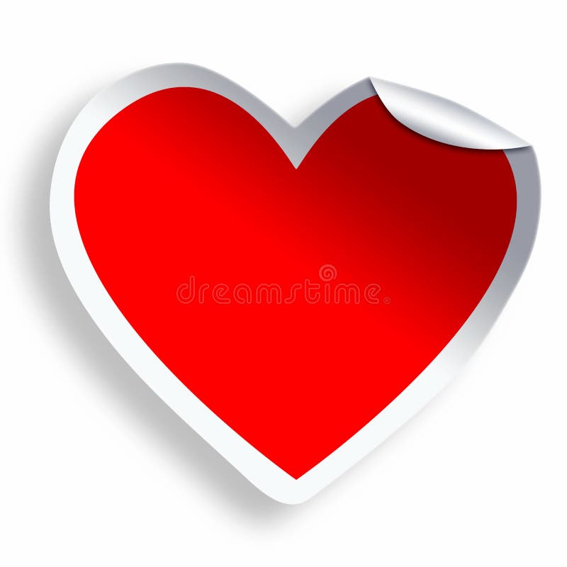 Red blank heart sticker stock illustration. Illustration of heart ...