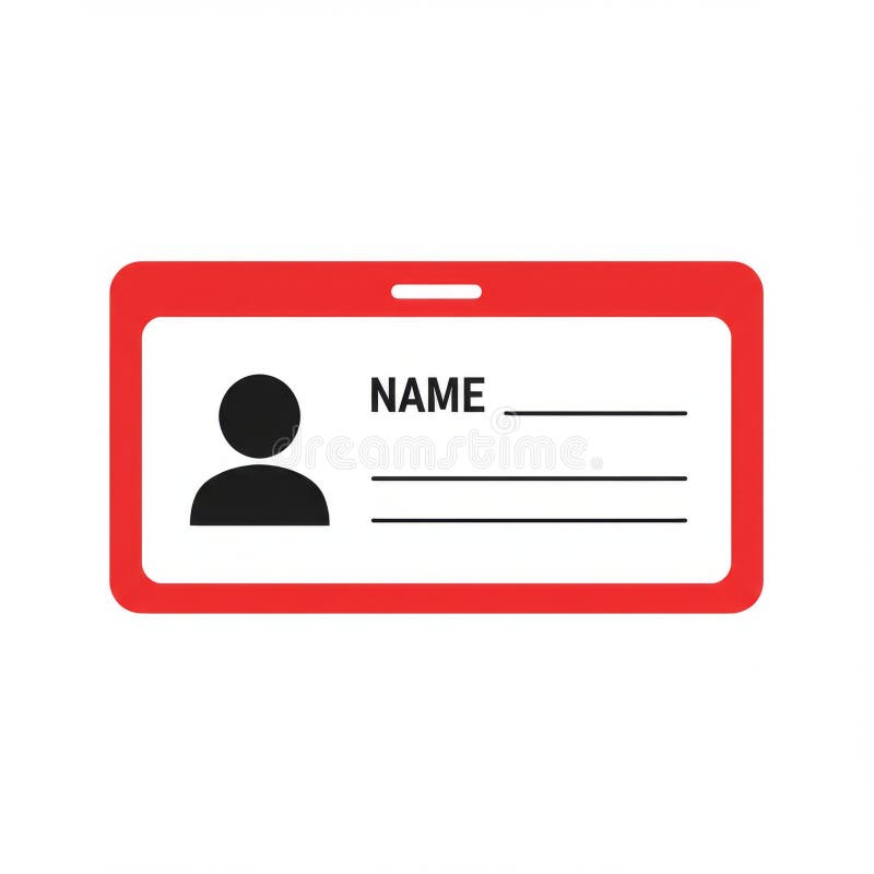 Red Blank Identification Card Template Stock Illustration ...