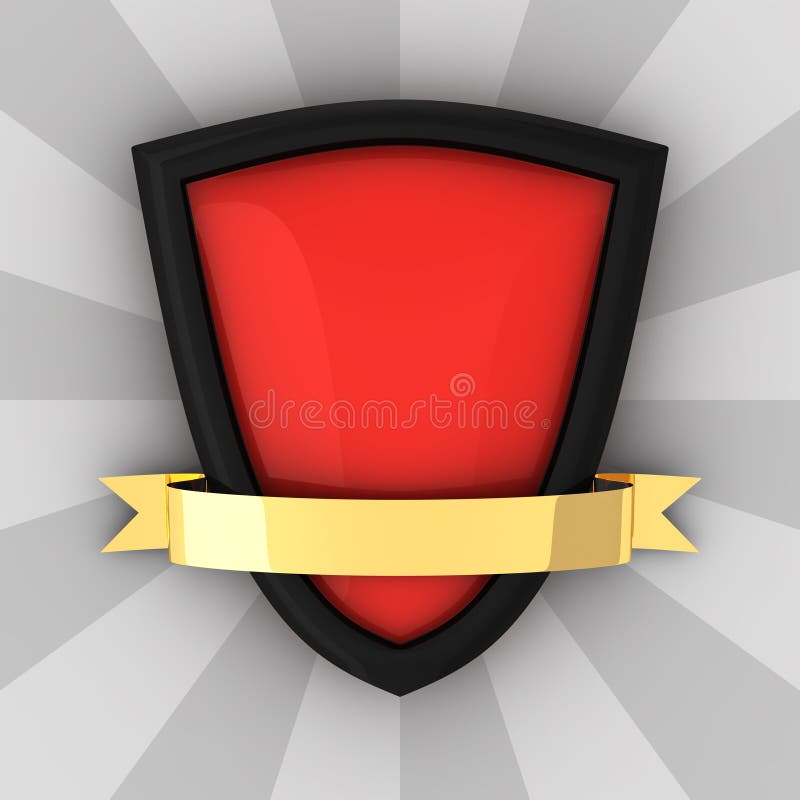 Red blank shield stock illustration. Illustration of render - 20535110