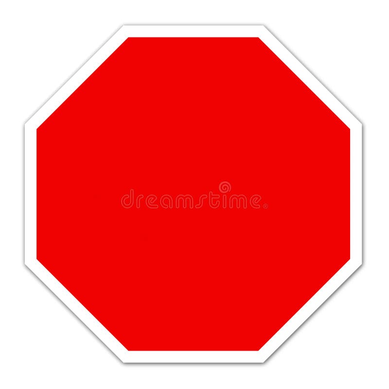 Blank Stop Sign Icon, Red Isolated on White Background, Vector ...