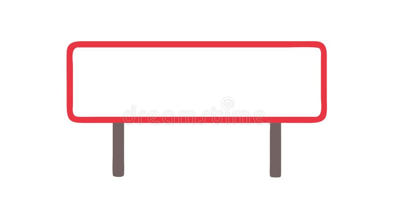 Red Blank Sign Board Post Empty Message Display , Vector Design ...