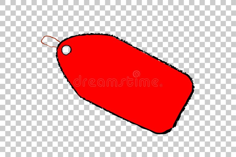 Red Blank Tag, Crayon Effect List, Isolated on White Stock Vector ...