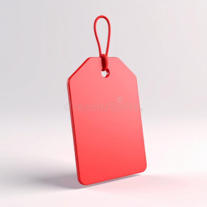 Red Blank Tag with String on White Background Stock Illustration ...
