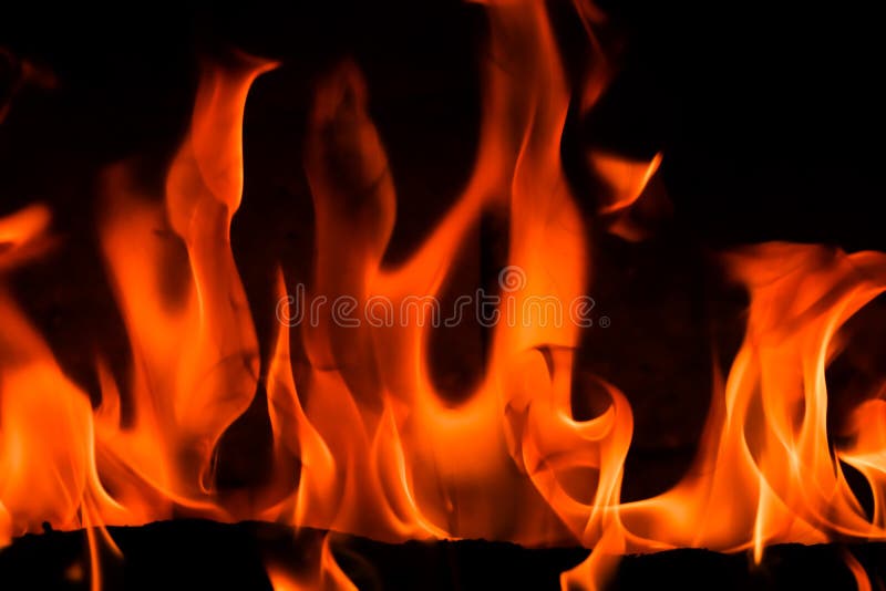 Red Blaze Fire Flame on a Black Background Stock Photo - Image of ...