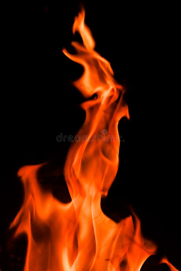 Red Blaze Fire Flame on a Black Background Stock Image - Image of ...